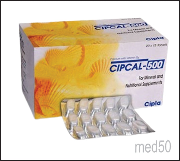 Cipcal 500 Tablet (Calcium 500 Mg+ Vitamin D3 250 IU) – Med50