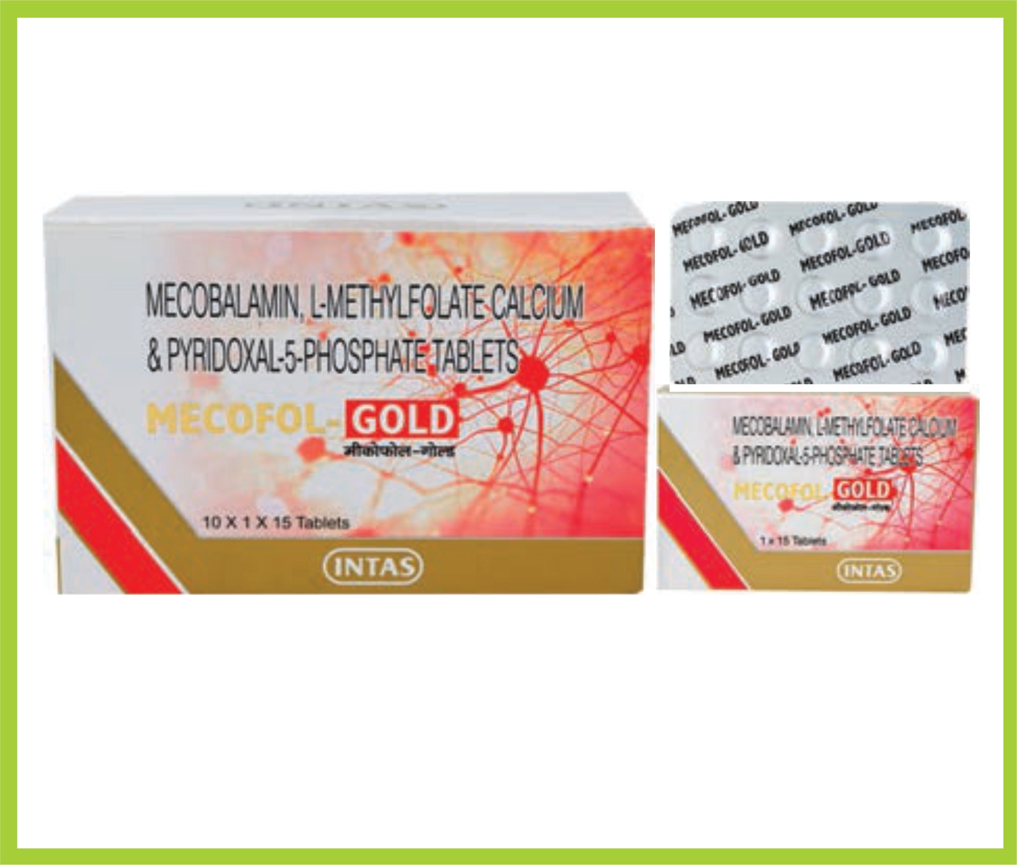 Mecofol Gold Tab (Methylcobalamin 1500 mcg + L-Methylfolate 1 mg + Pyr ...